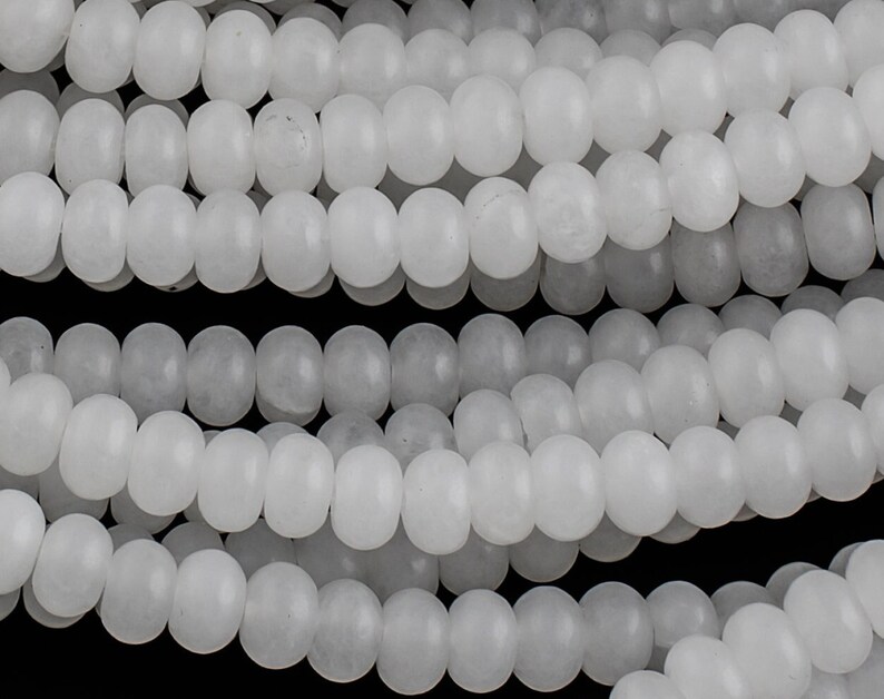 Natural White Jade, High Quality in Roundel, 6mm, 8mm- Full 15.5 Inch ...