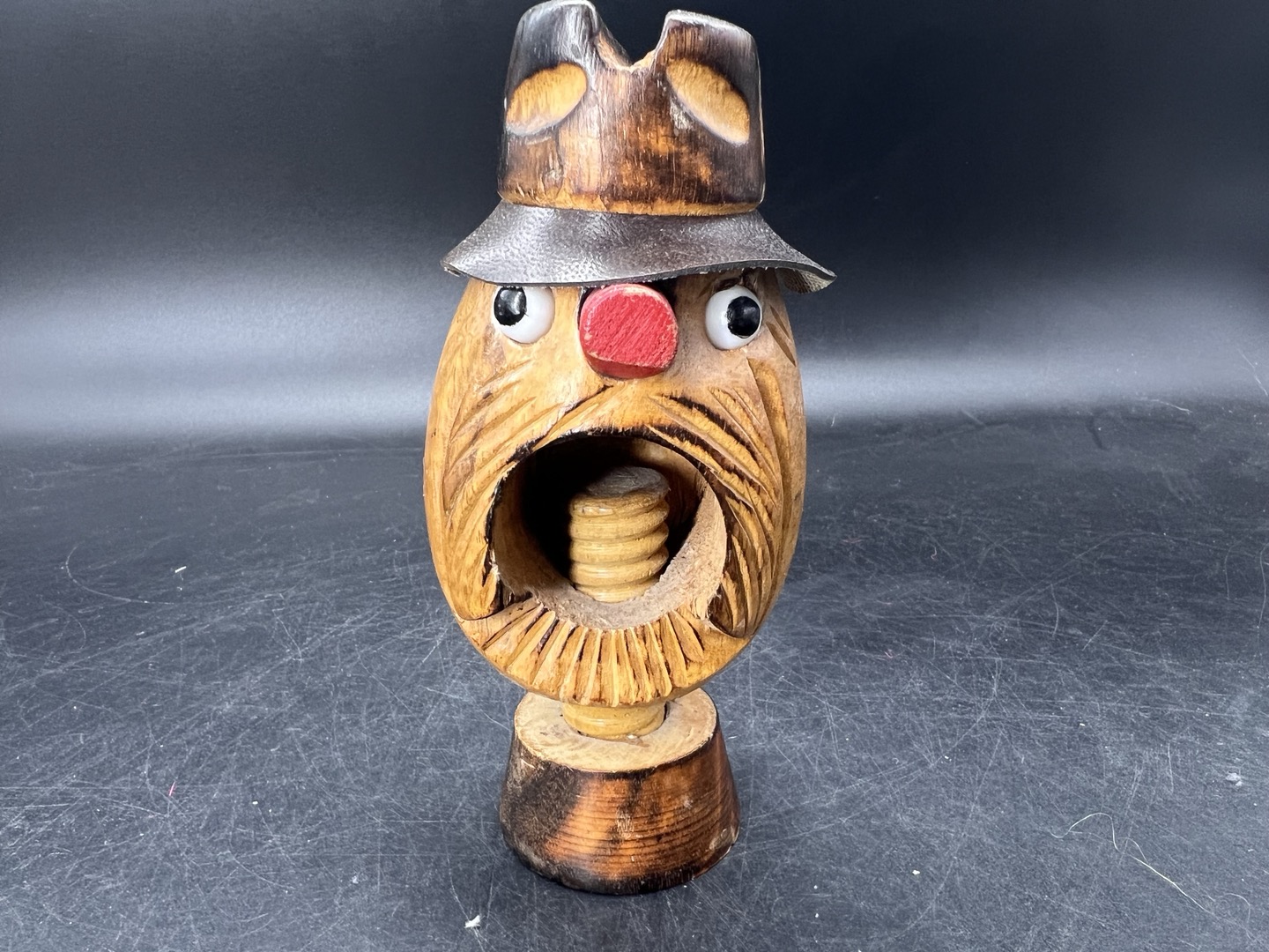 Vintage Wooden Screw Nutcracker Head Germany