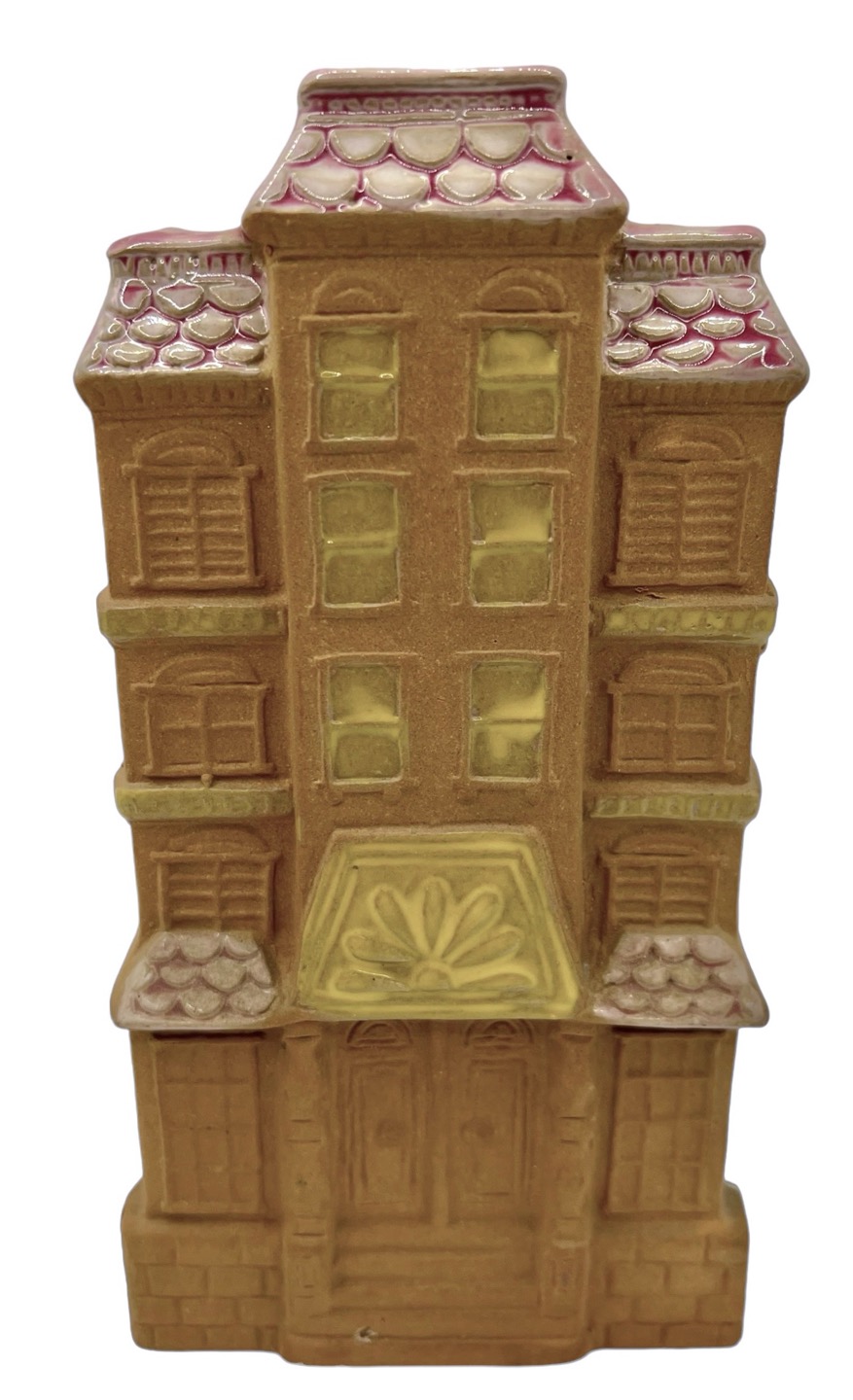 Vintage Pottery Victorian House Wall Pocket Vase