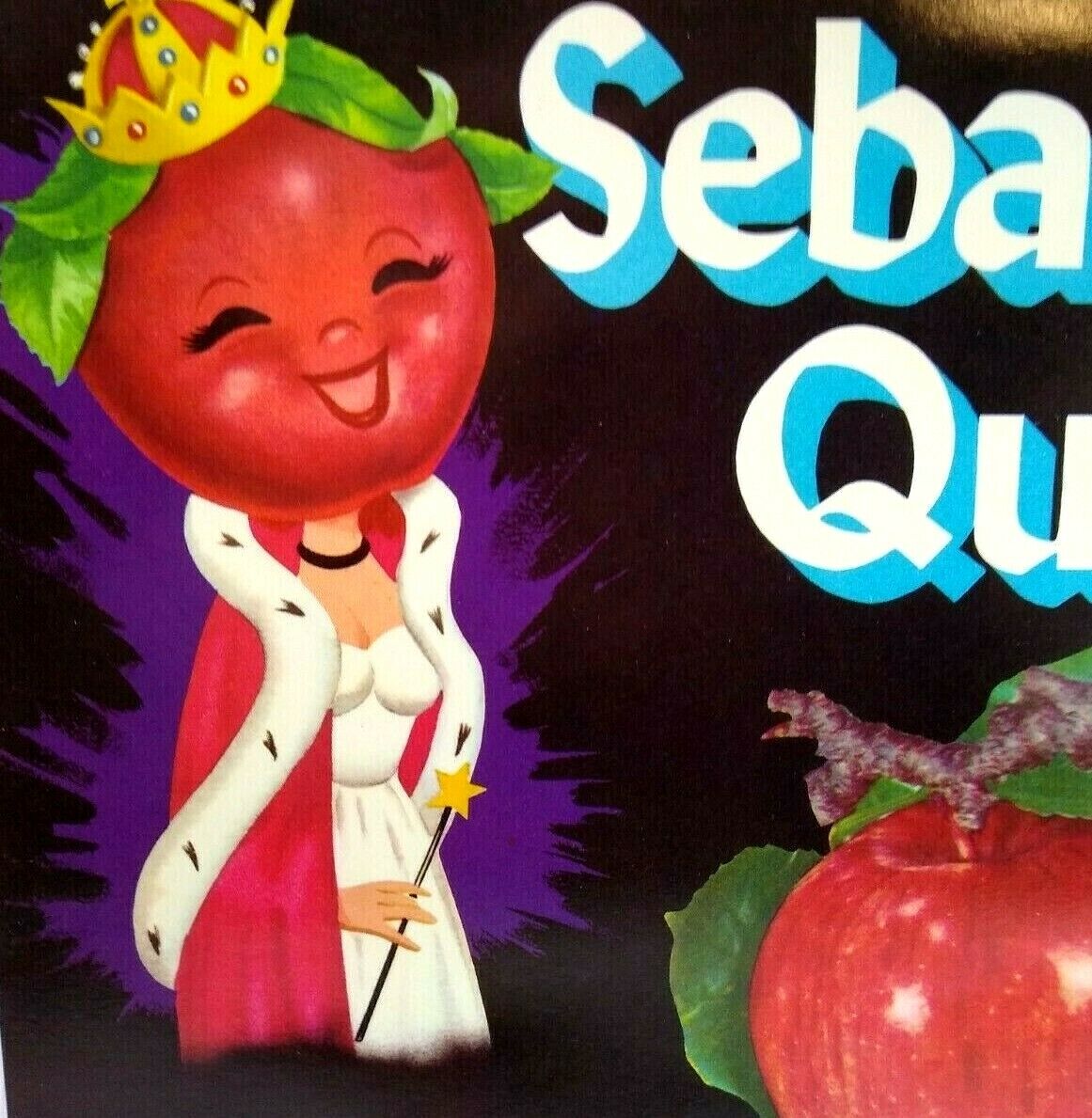 Anthropomorphic Big Apple Queen Humanized Sebastopol Crate Label ...