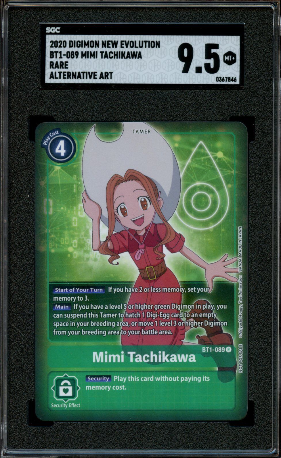 Mimi Tachikawa Rare Alternative Art SGC 9.5 Digimon New Evolution #BT1-089