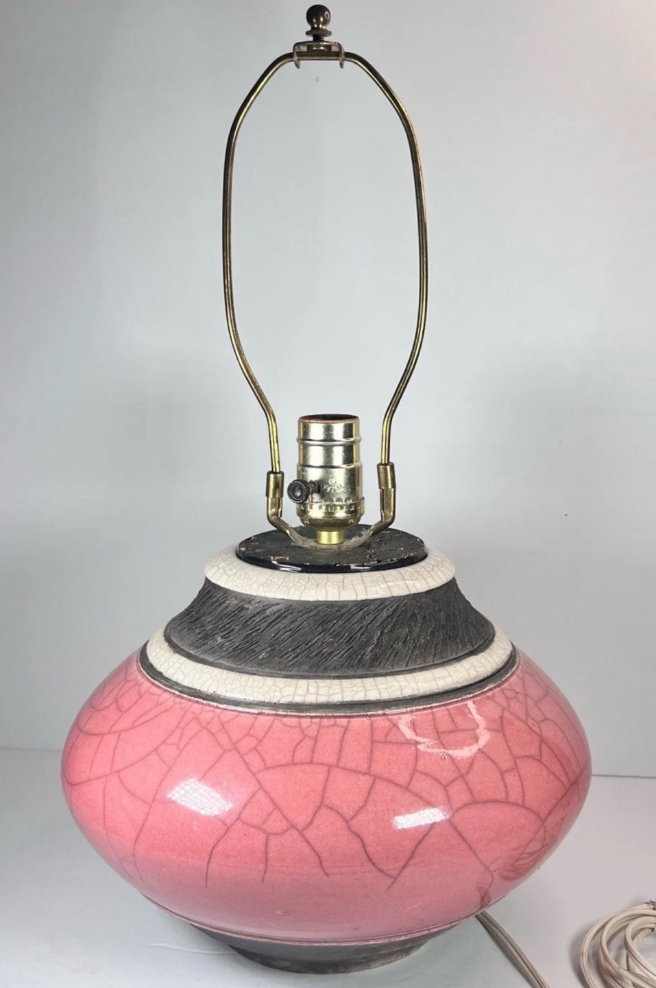 Vintage David Camden Raku Pottery Lamp, Camden Clayworks Raku Lamp 1987 ...