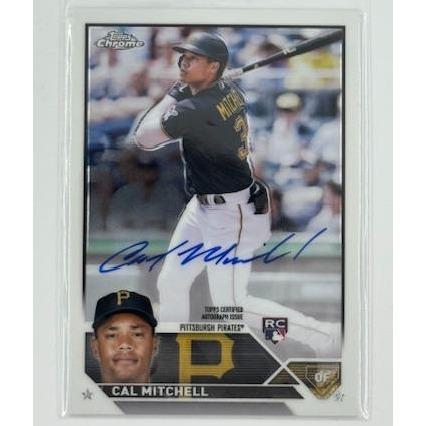 Cal Mitchell 2023 Topps Chrome Rookie Auto Pittsburgh Pirates