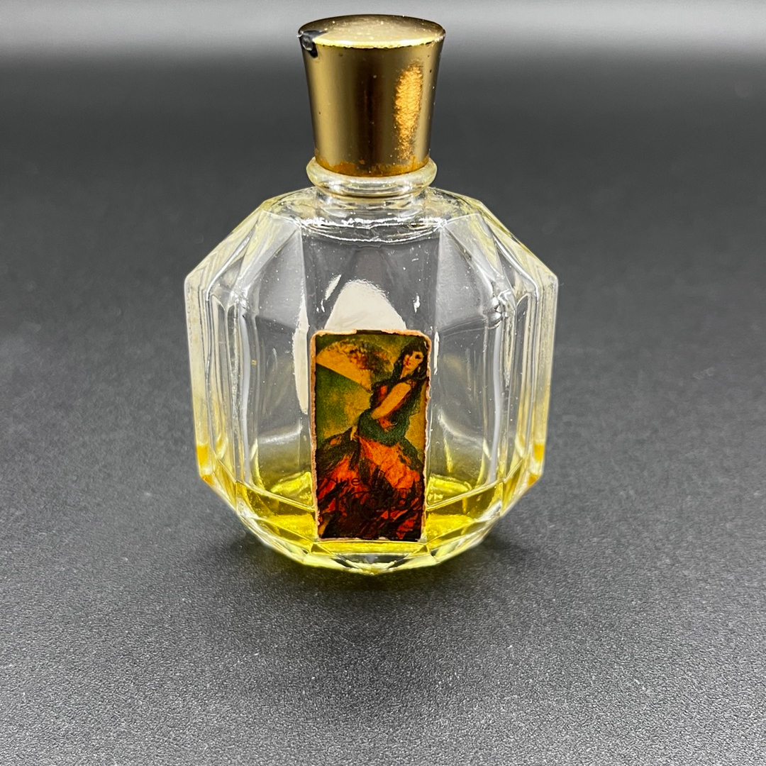 Vintage Spanish Glass Perfume Bottle With Perfume Inside