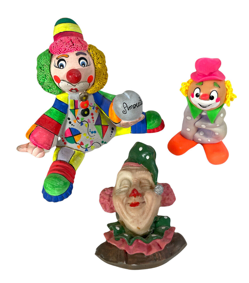 Cute Circus Clown Lot Clown Figures & Vintage Magnet Letter B Clown