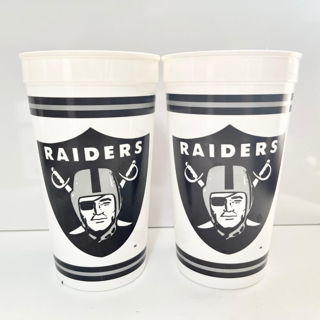NFL Raiders Cups Miller Lite Beer Advertising Plastic Big