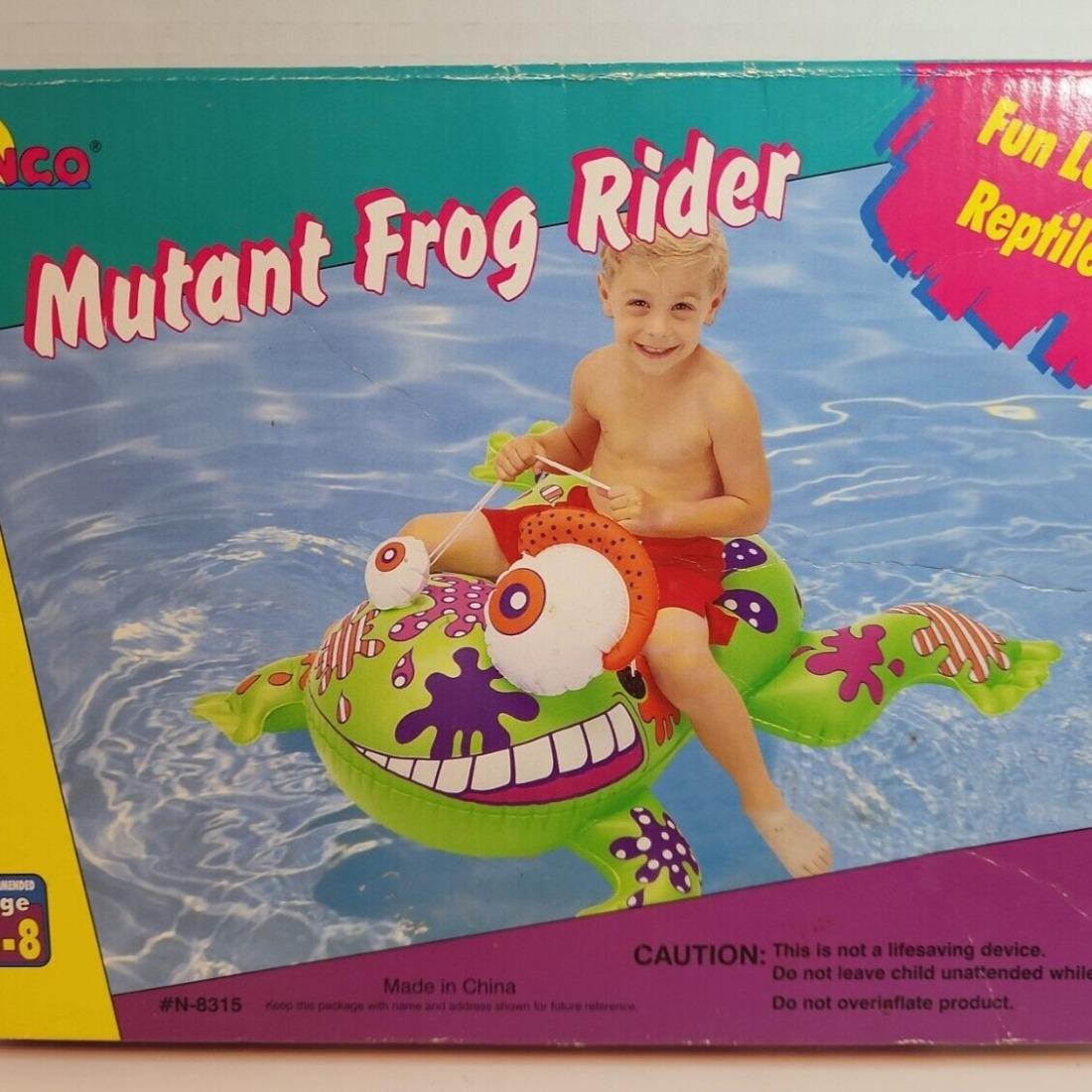Vintage Sunco Mutant Frog Rider Kids Inflatable 1998 N-8315 NEW RARE UNUSED