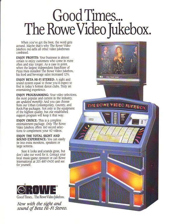 Rowe AMI Video Jukebox Flyer Original NOS Jukebox Phonograph Music ...