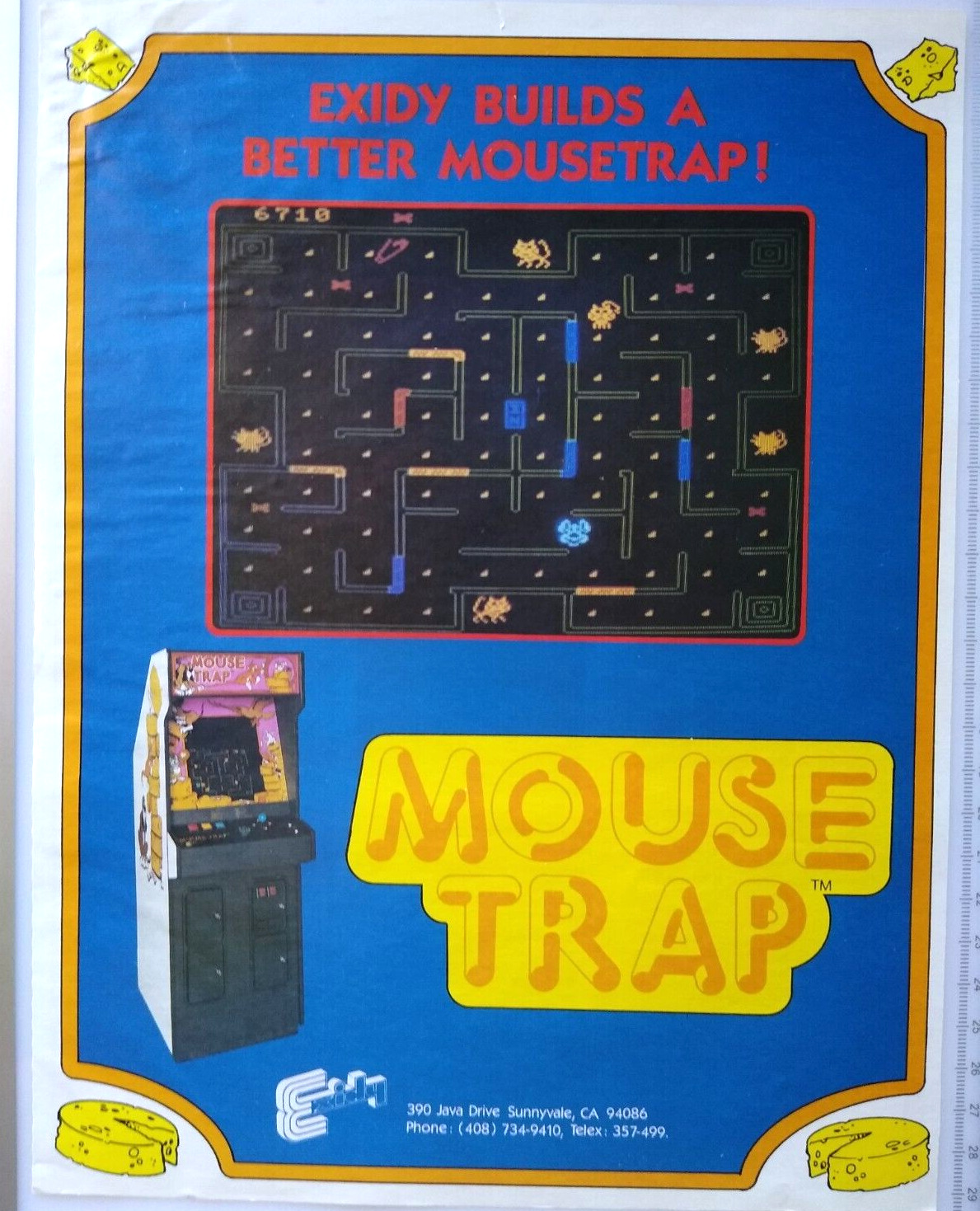 Mouse Trap Arcade Flyer Original Video Game Promo Retro Artwork 1981 ...