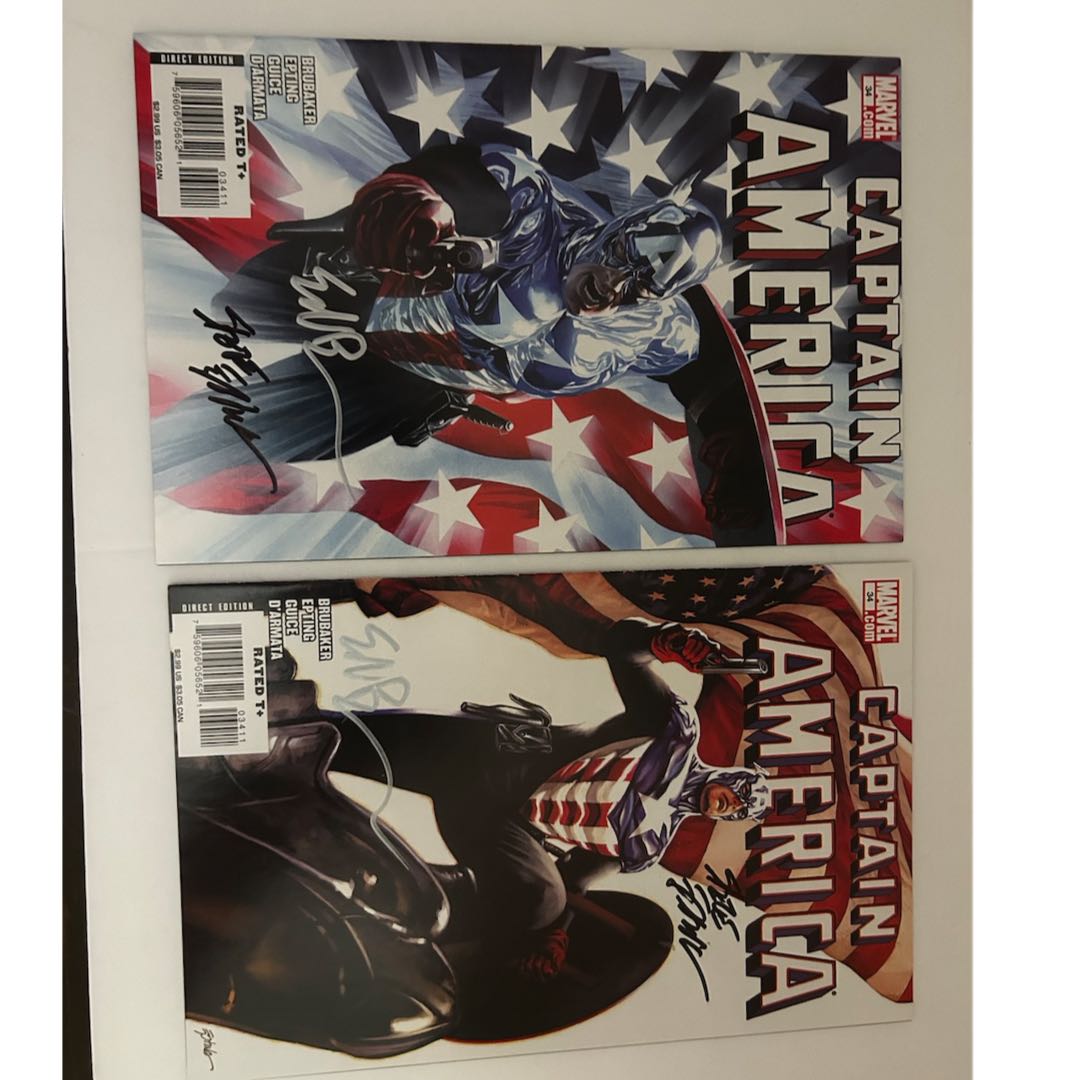 Captain America 34 Mavel Comic 2008 First Bucky As Cap Signed By Steve ...