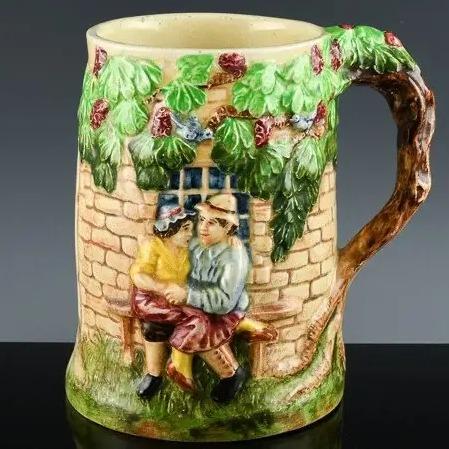 Vintage 1930s Clockwork Musical Pottery Tankard Cup -Underneath the ...