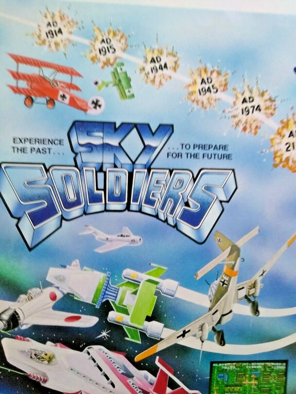Sky Soldiers Arcade FLYER Original Video Game Artwork 1988 Bomb Planes