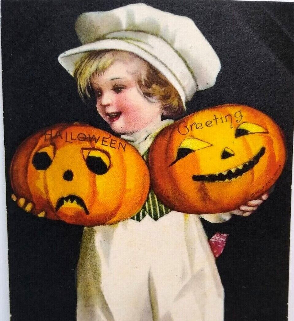 Halloween Postcard Ellen Clapsaddle Child Two JOL Wolf 501 Philadelphia ...
