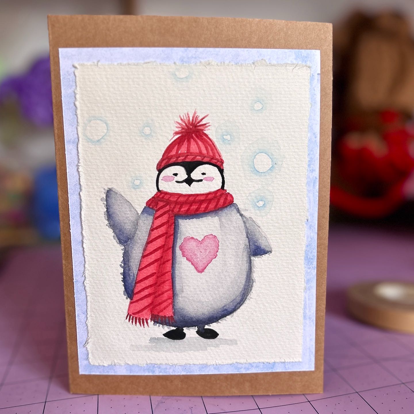 Handmade Watercolor Card w/envelope