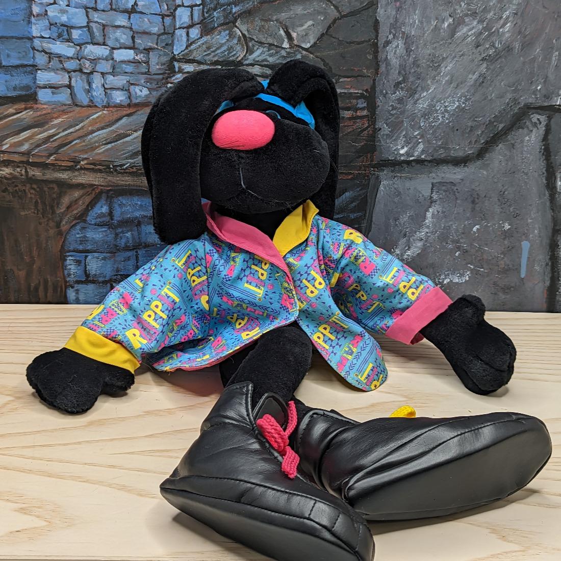 Black Rappit Rabbit Plush toy Dakin Sue Sona Hip-Hop Rap Star Rapping ...