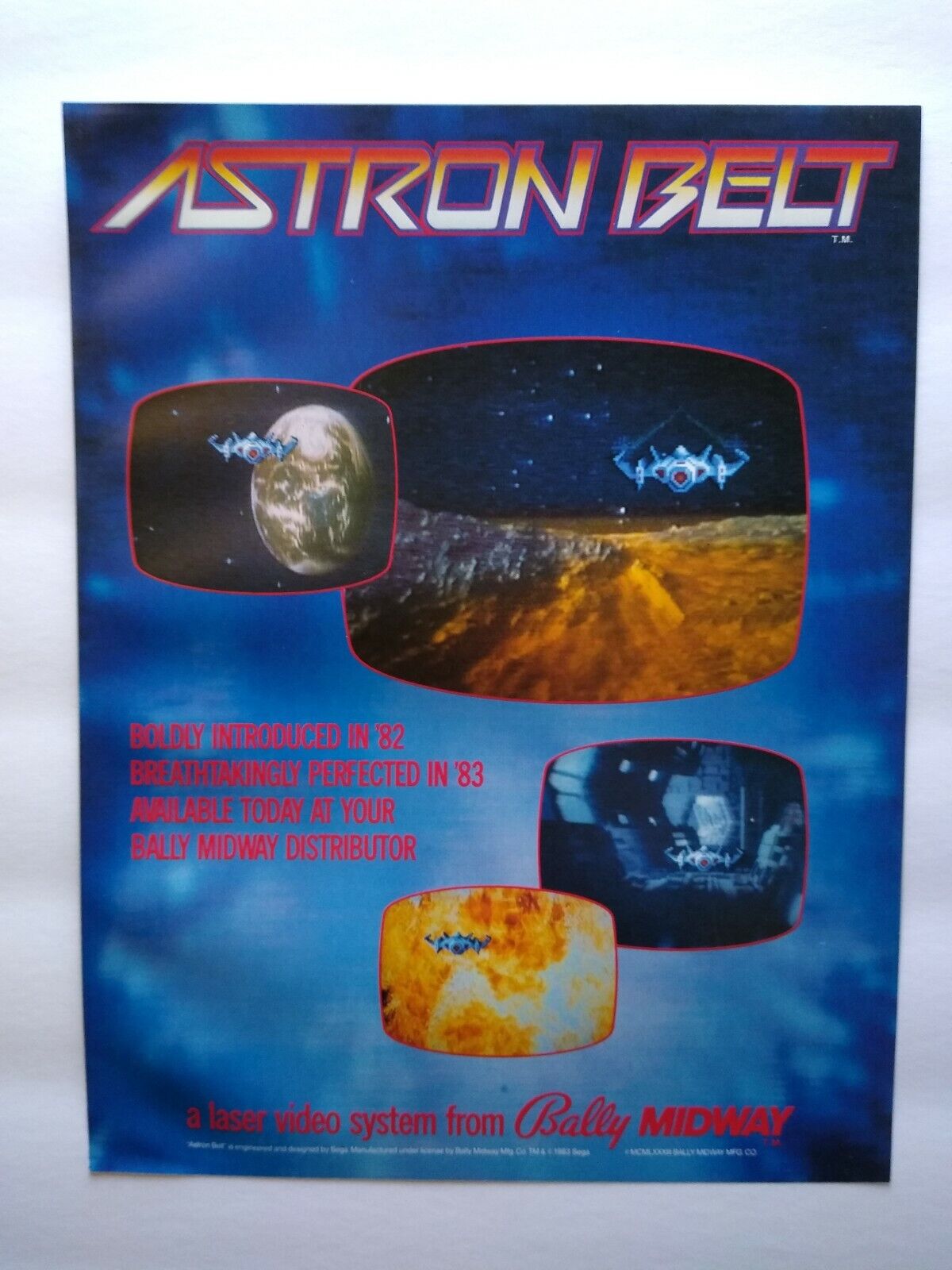 Astron Belt Arcade FLYER Laser Game Original NOS Vintage Retro Promo 1983