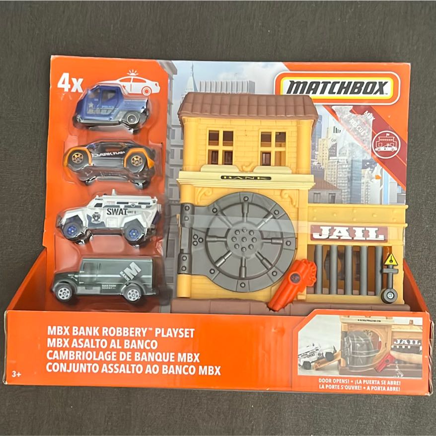 Matchbox MBX Bank Robbery Rescue Playset With 4 Vehicle Police Swat ...