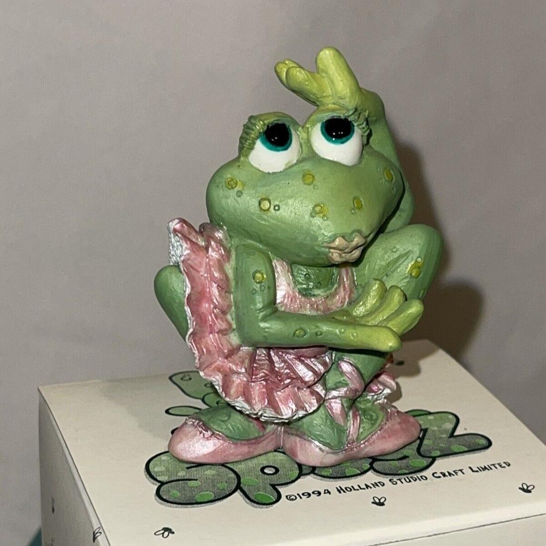 New Old Stock Box Holland 1994 Sprogz Frog Figurine Sprog Lake Ballerina