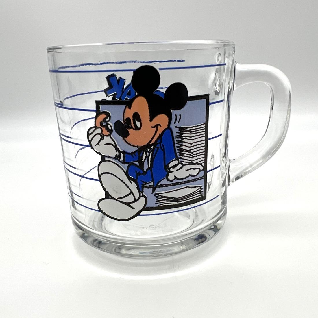 Mickey Mouse Break Time Glass Coffee Mug - Anchor Hocking USA 3.25 ...