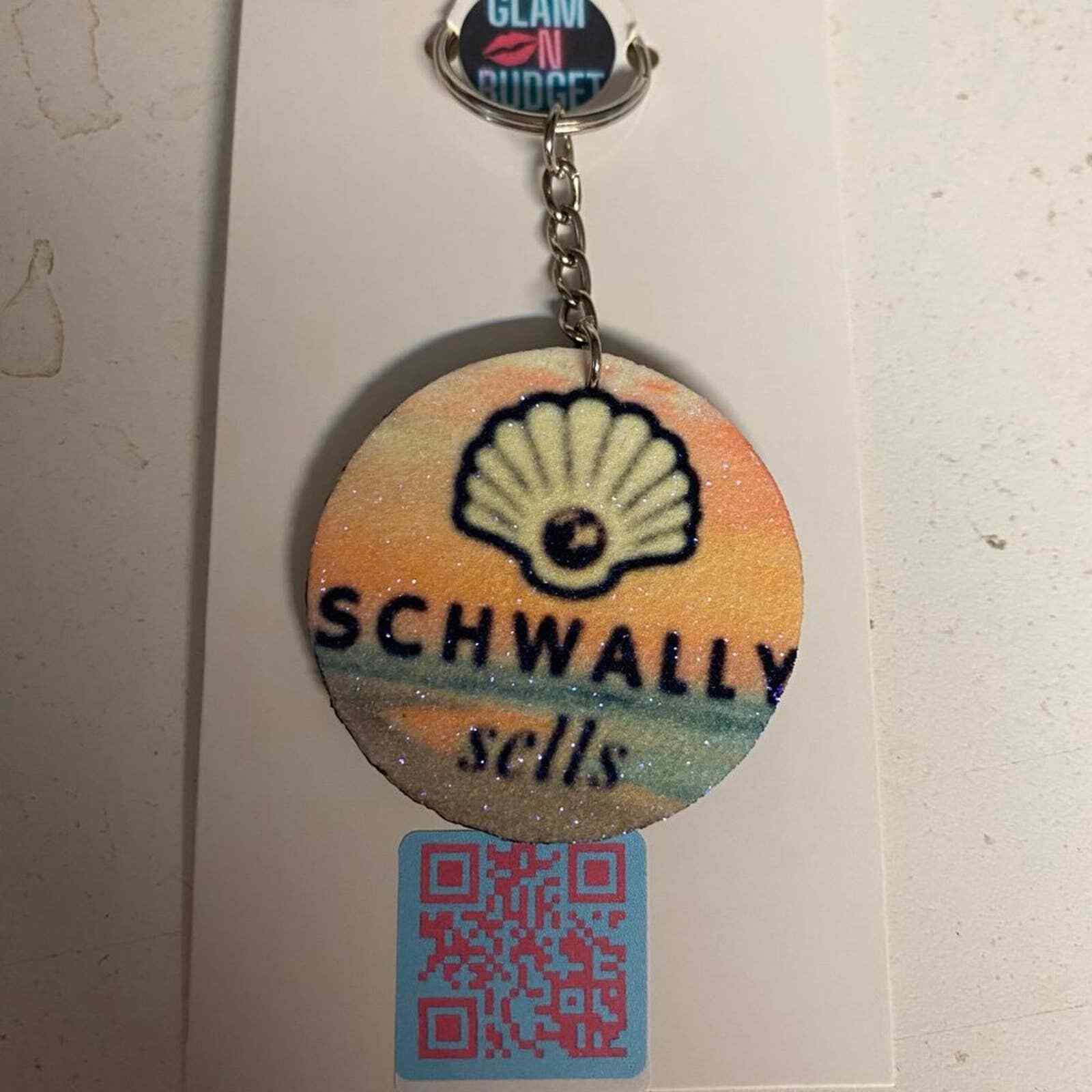 Custom Handmade QR Code Glitter Personalized Keychains Small Business ...