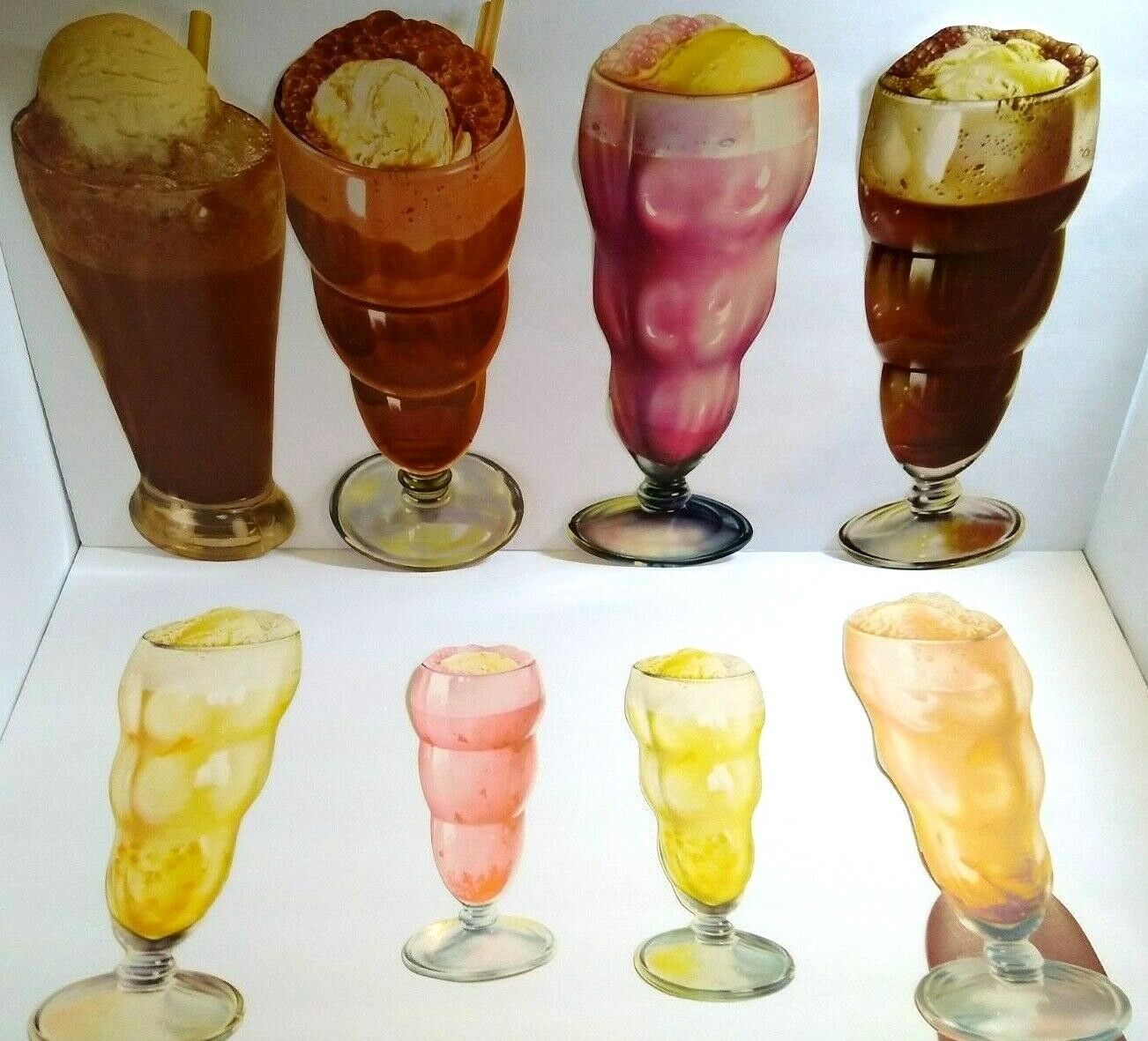Ice Cream Soda Floats Vintage Diecuts Paper Signs 1950s Pop Shop Diners ...