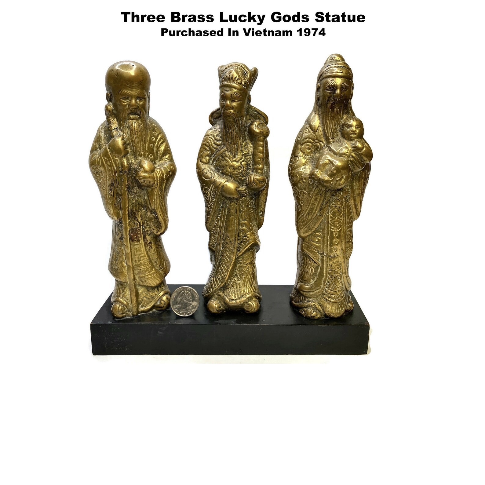 Three Brass Chinese Immortals