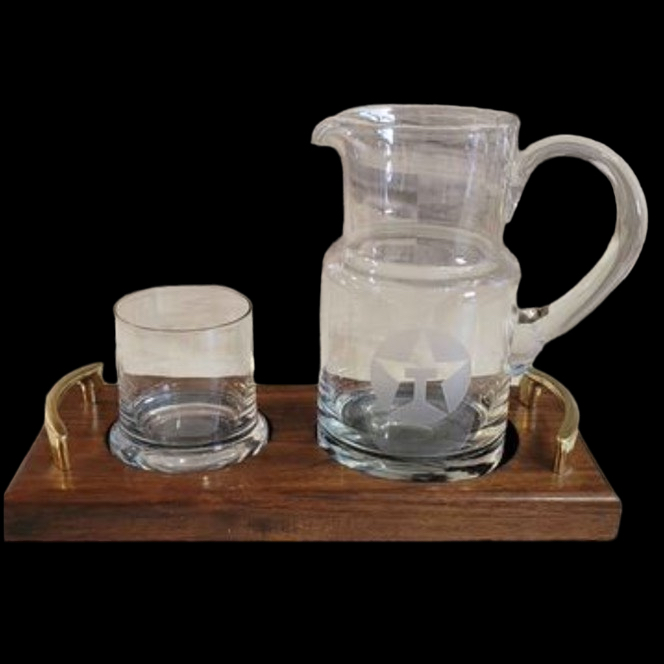 Cool Vintage Texaco Bedside Water Pitcher/Carafe & Tumbler on Serving Tray