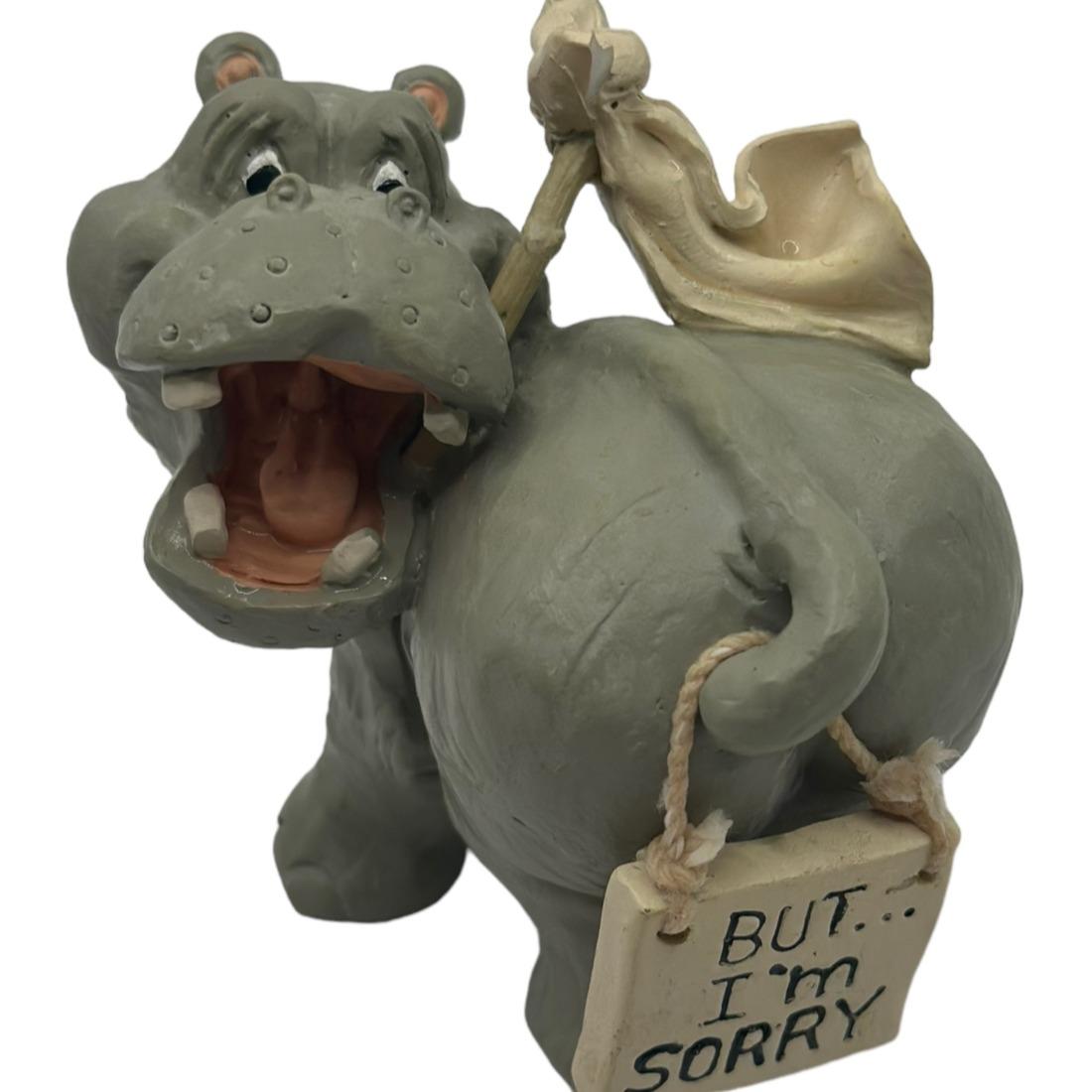 Simson Giftware "But...I'm Sorry" Hippo Figurine House Hippo 3"