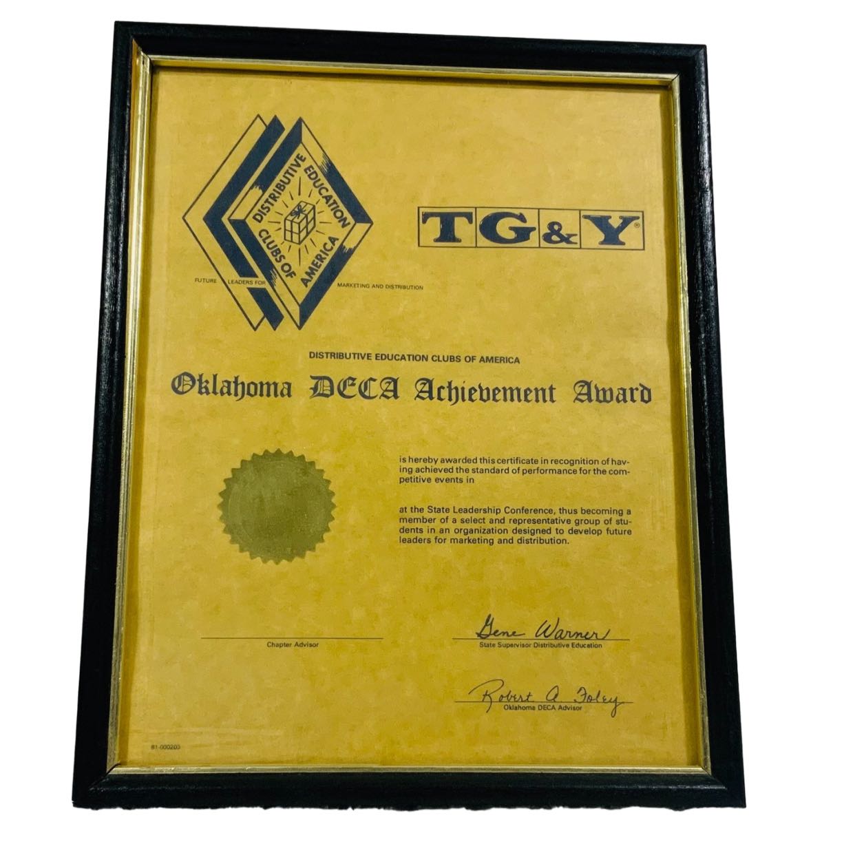 Vintage Oklahoma DECA Achievement Award State Leadership Conference