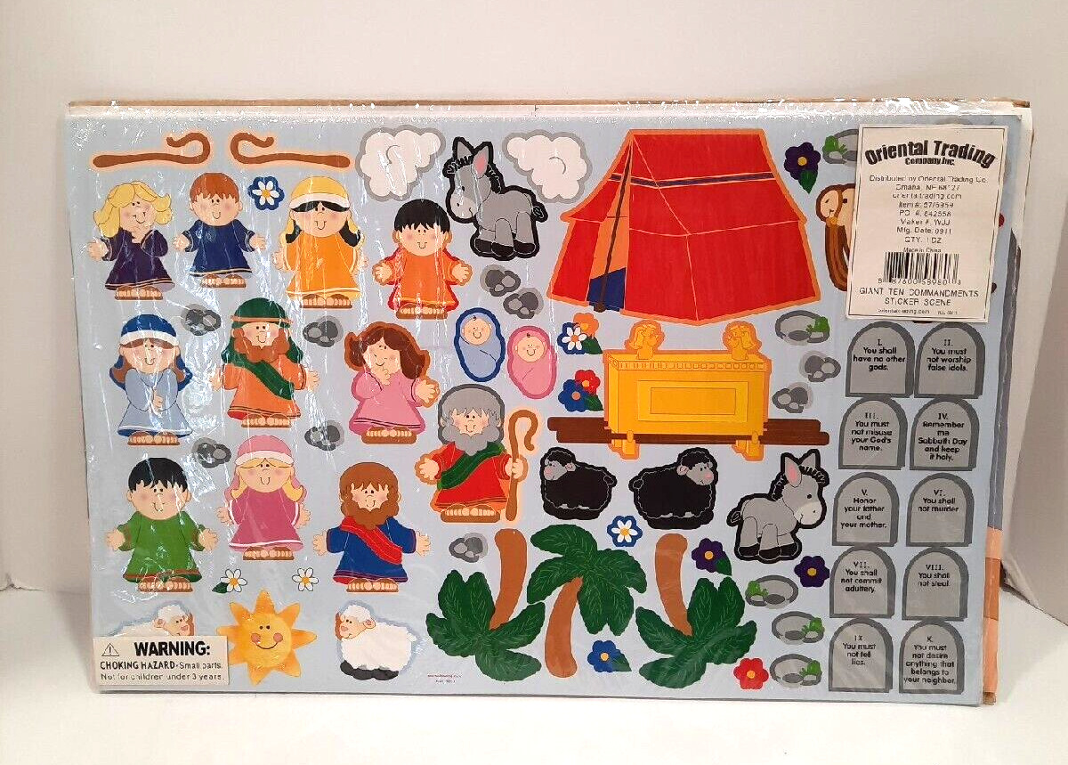 Giant Ten Commandments Stickers and Scenes - Stationery - 12 Pieces