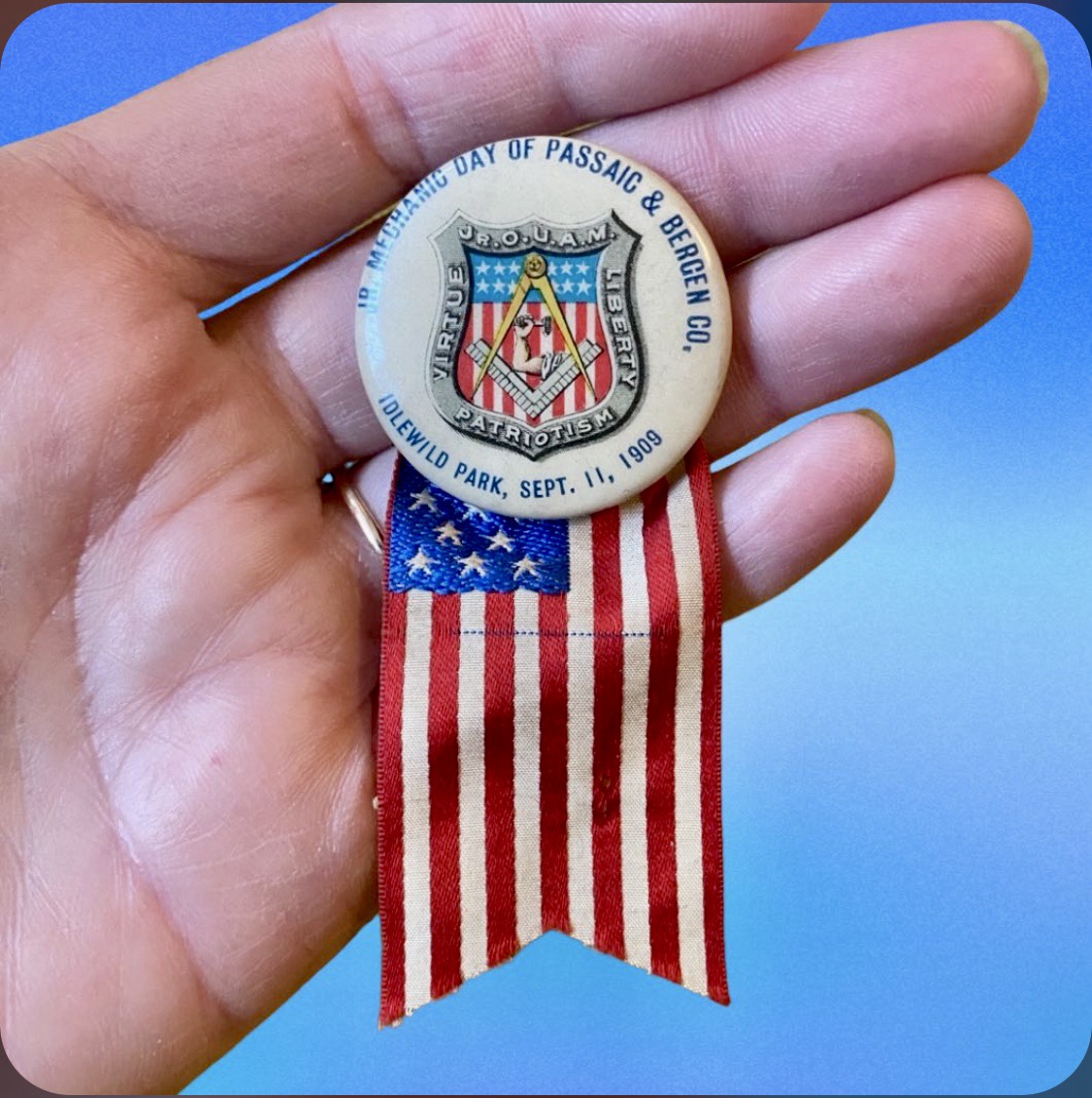 Antique 1909 Junior Order of United American Mechanics Pinback ...