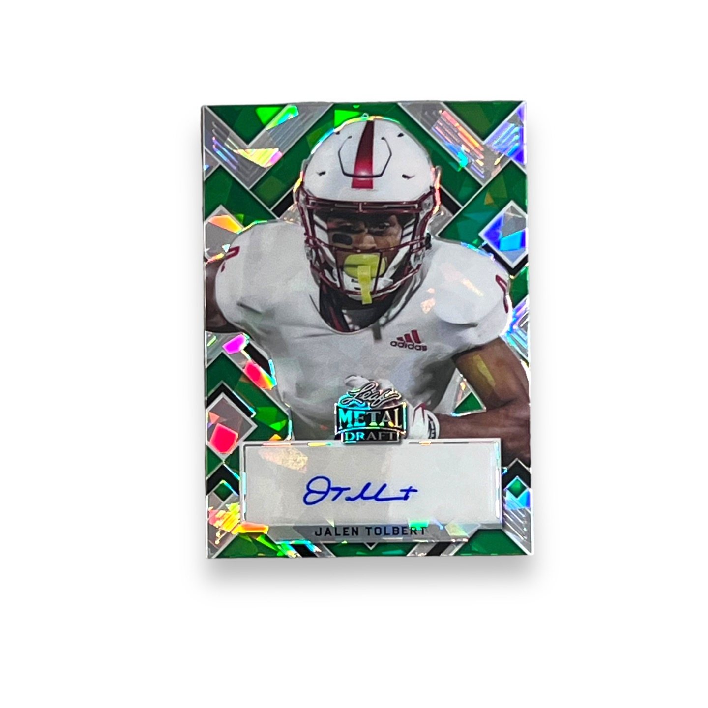 Jalen Tolbert Autograph 5/5 2022 Leaf Metal Draft green Crystals Dallas ...