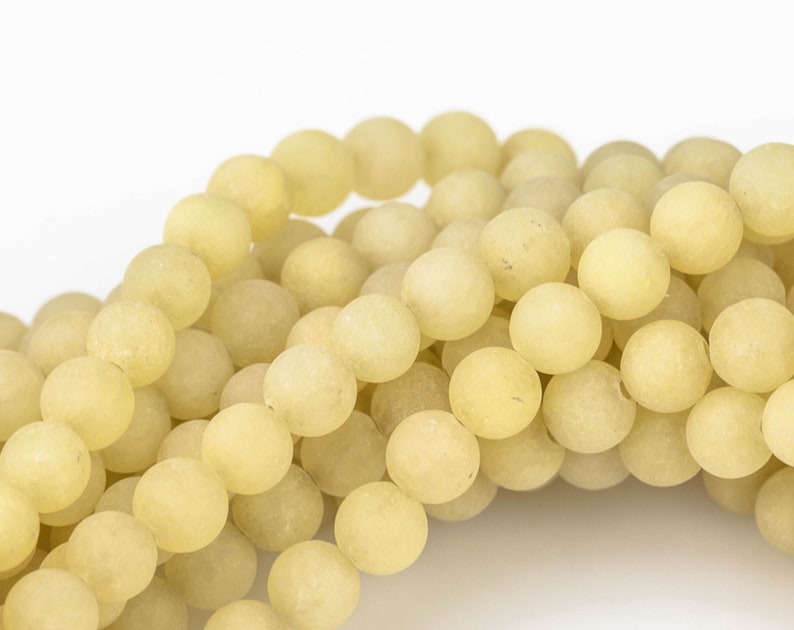 Pale Lemon Yellow Jade, High Quality in Matte Round, 6mm, 8mm, 10mm ...