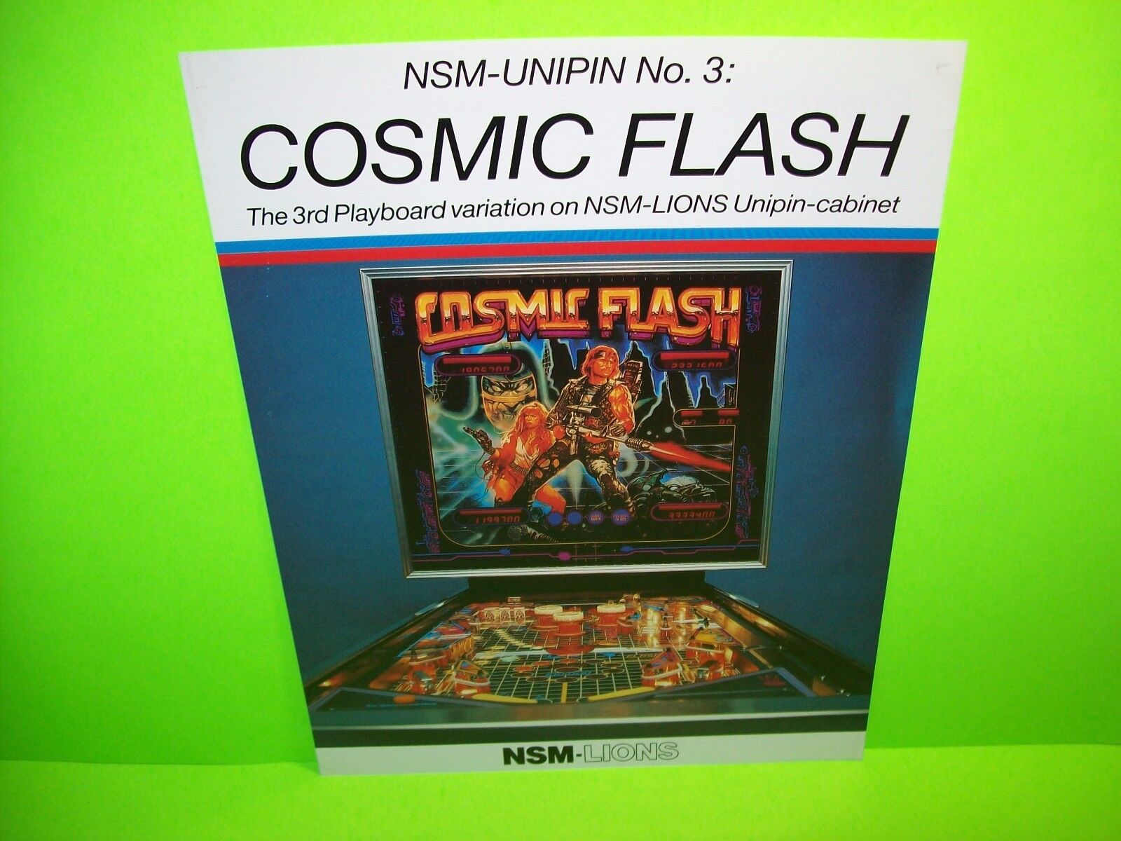 NSM Cosmic Flash Original 1985 Flipper Game Pinball Machine Sales Flyer ...