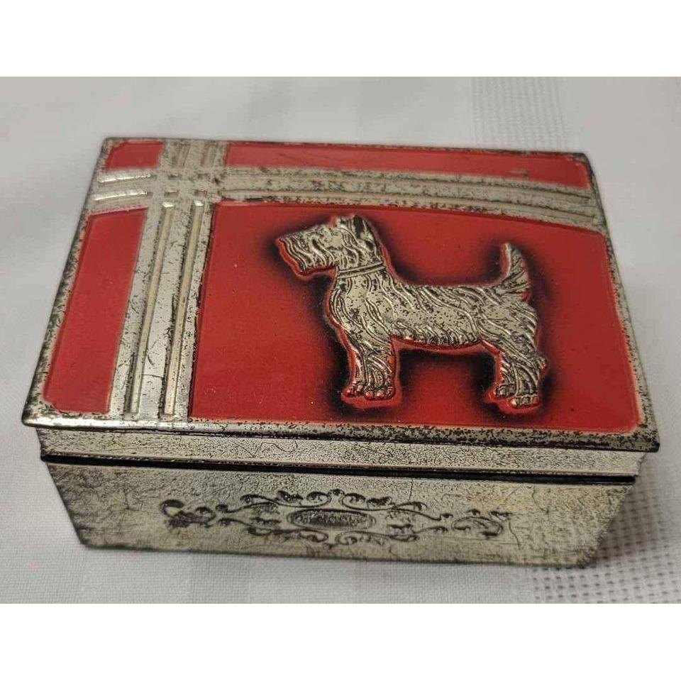 Vintage Scottie Dog Trinket Box Made in Occupied Japan