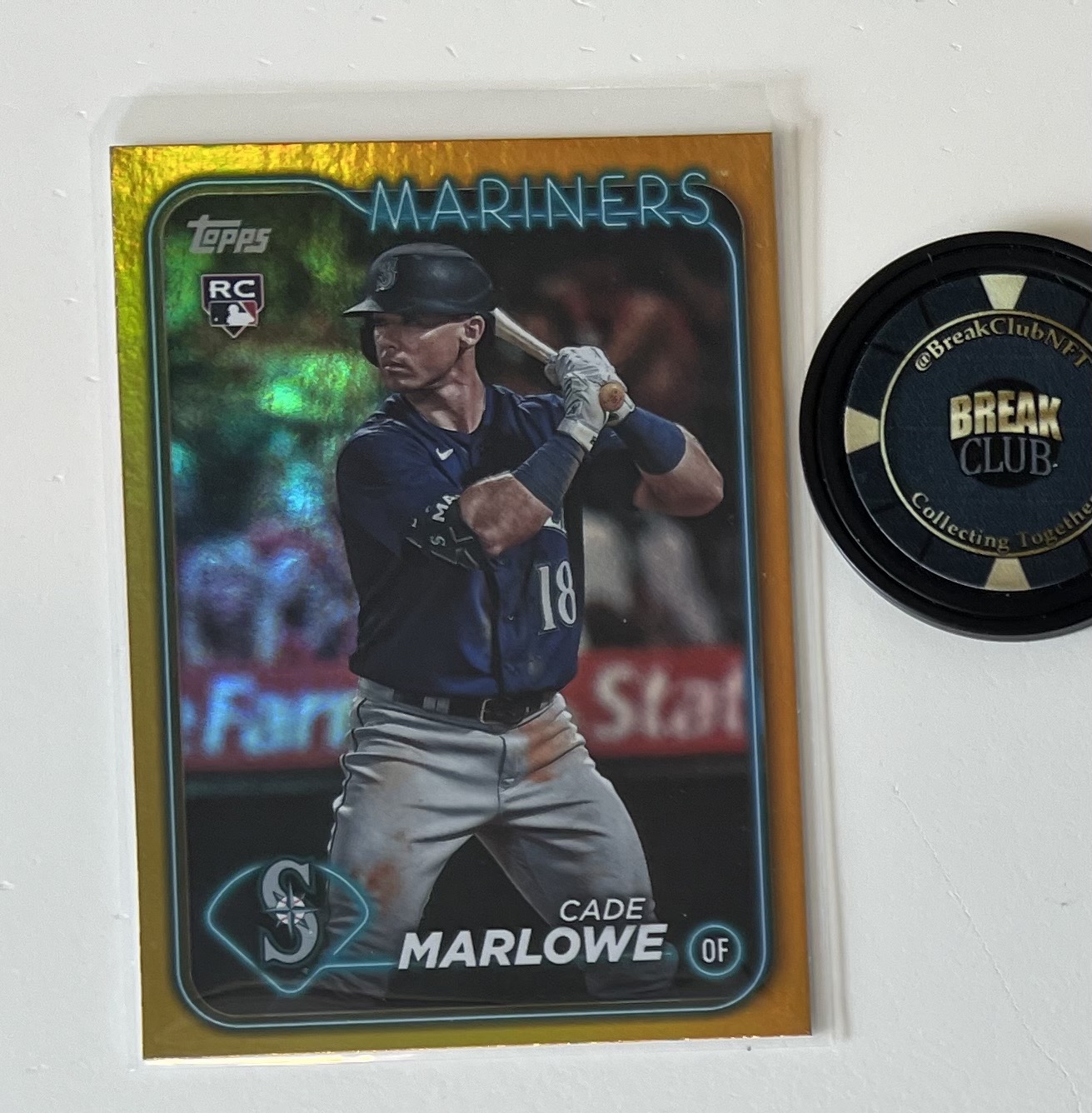 Cade Marlowe RC Gold Foil Seattle Mariners