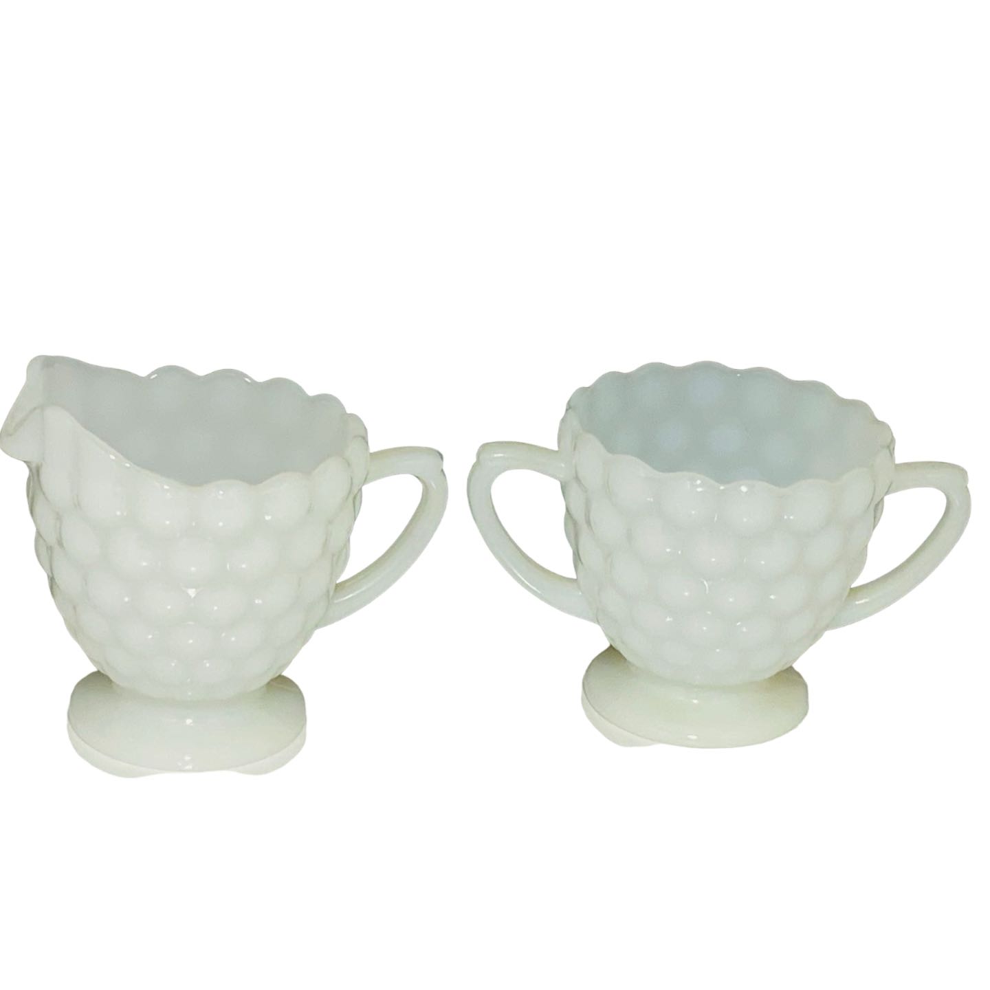 Vintage Beautiful-Anchor Hocking Fire King Milk Glass Bubble Sugar Bowl ...