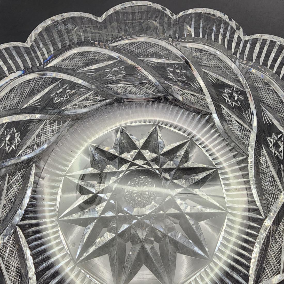Signed Waterford Hand Cut Crystal Apprentice Bowl