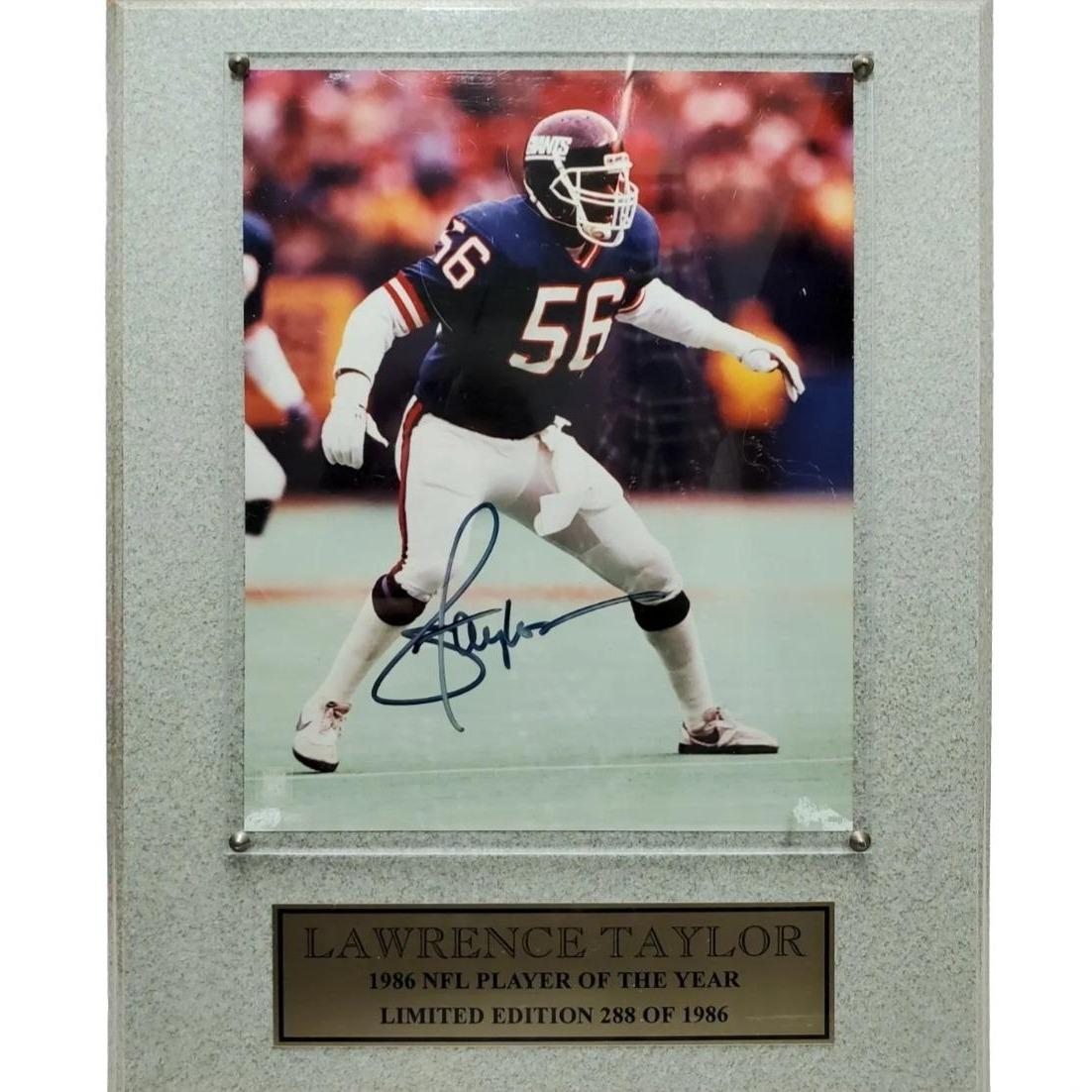 NFL LAWRENCE TAYLOR 1986 PLAYER OF THE YEAR Signed Image Plaque Limited ...