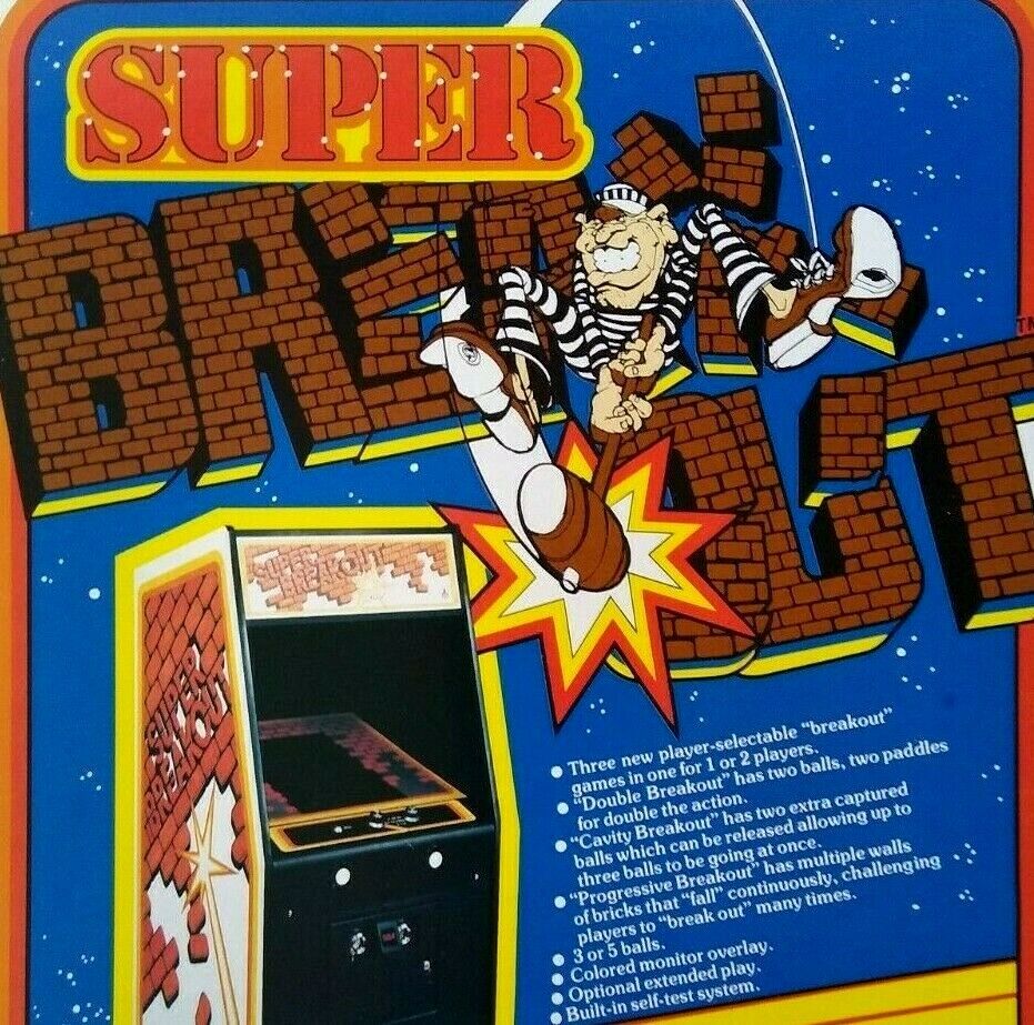 Super Breakout Arcade Flyer Original Video Game Art Retro Gaming 1978 ...