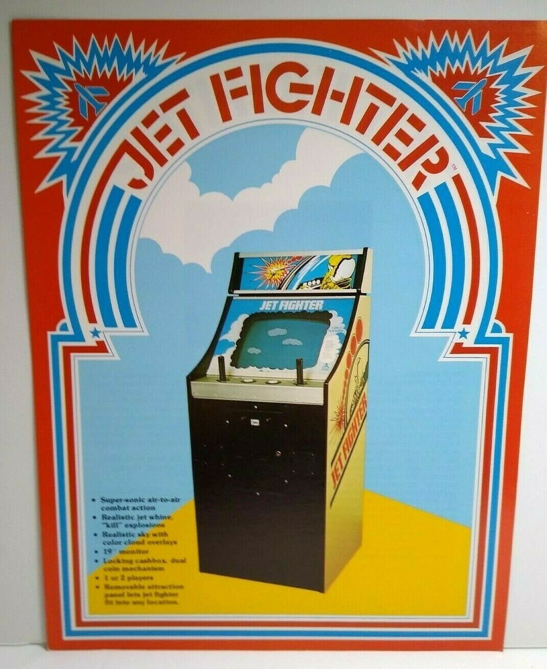 Jet Fighter Arcade FLYER Original Video Game Retro Vintage Art Promo 1975