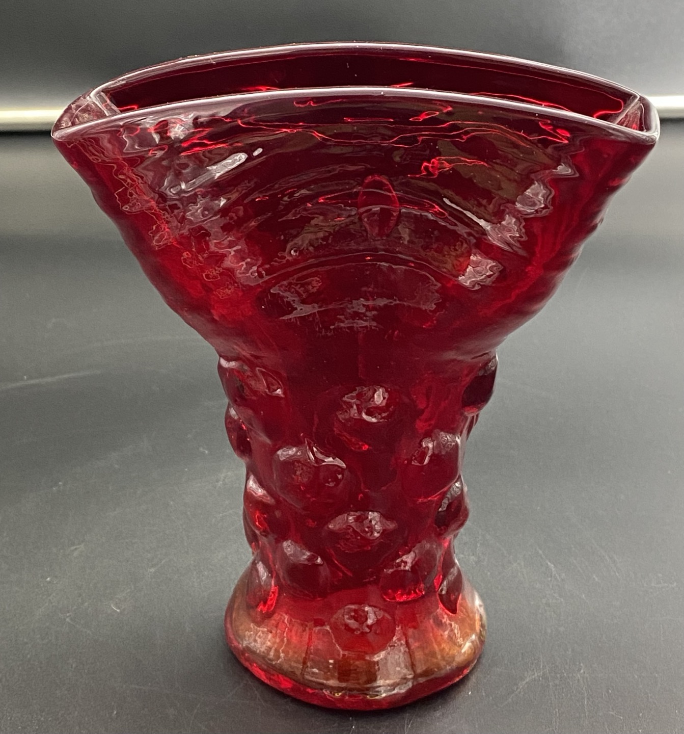 Art Glass Vase Catalonia by Consolidated Glass Co. Spanish Knobs 6”