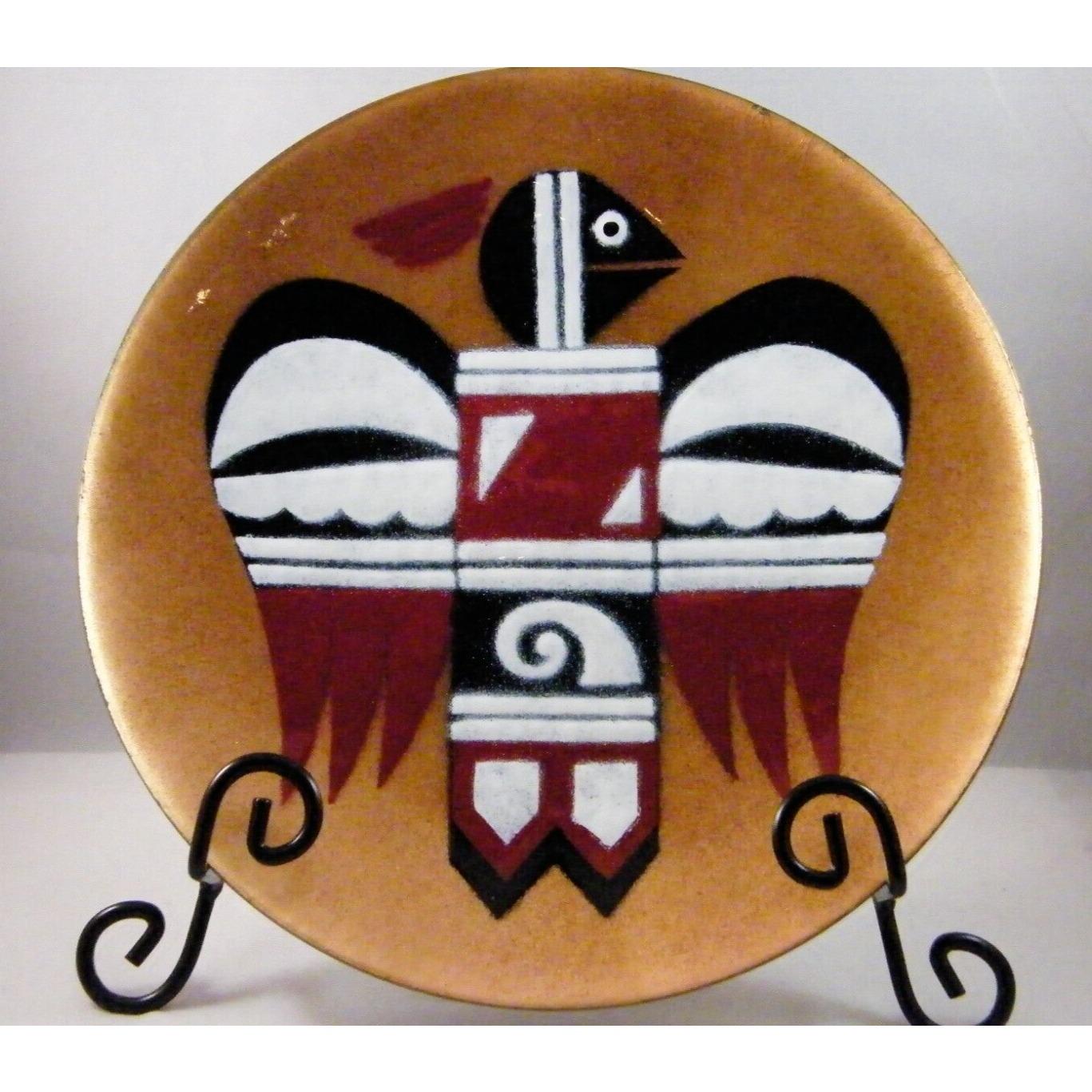 Annemarie Davidson hand-crafted Enamel on copper 9.25" Thunderbird ...
