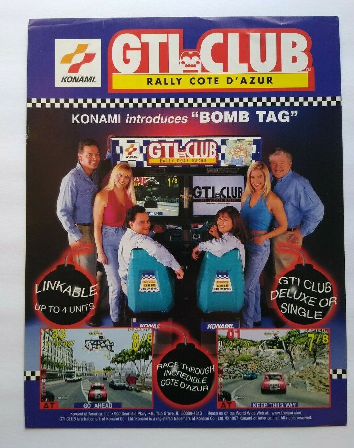 GTI Club Arcade FLYER Original 1997 Video Game Race Cars Art Promo ...