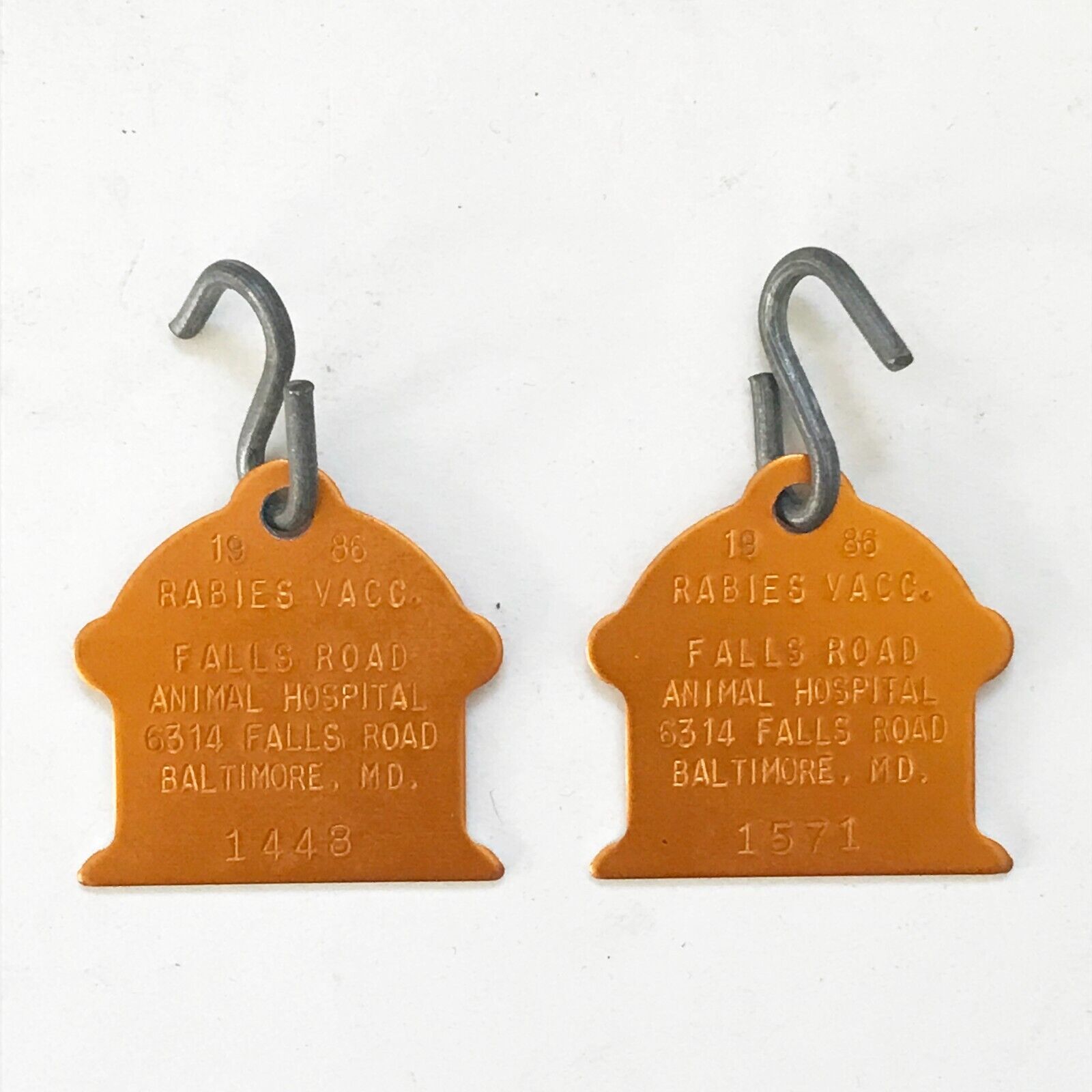 Vintage Rabies Vaccination 1986 Baltimore MD Fall Road Animal Hospital ...