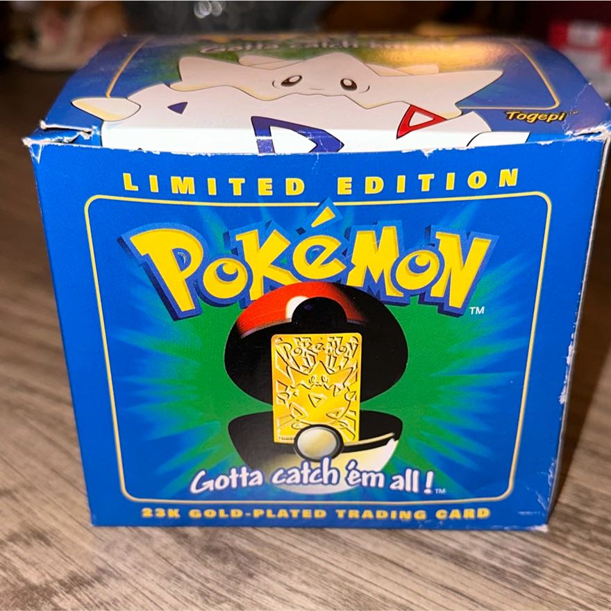Vintage 23k Gold Pokémon Pikachu Trading Card NIB