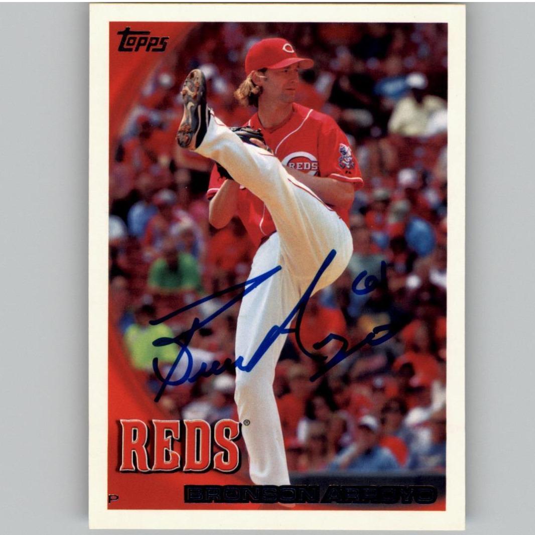 Bronson Arroyo Signed Cincinnati Reds 2010 Topps Baseball Card #563