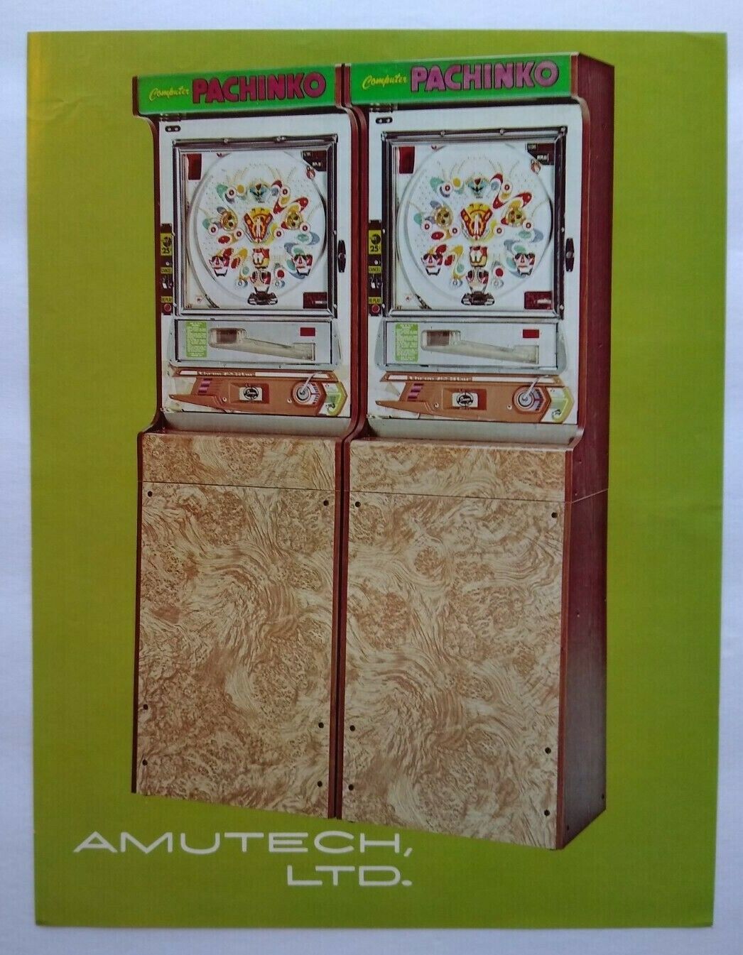Amutech Computer Pachinko Arcade FLYER Vintage Game Art Print Ad Sheet ...