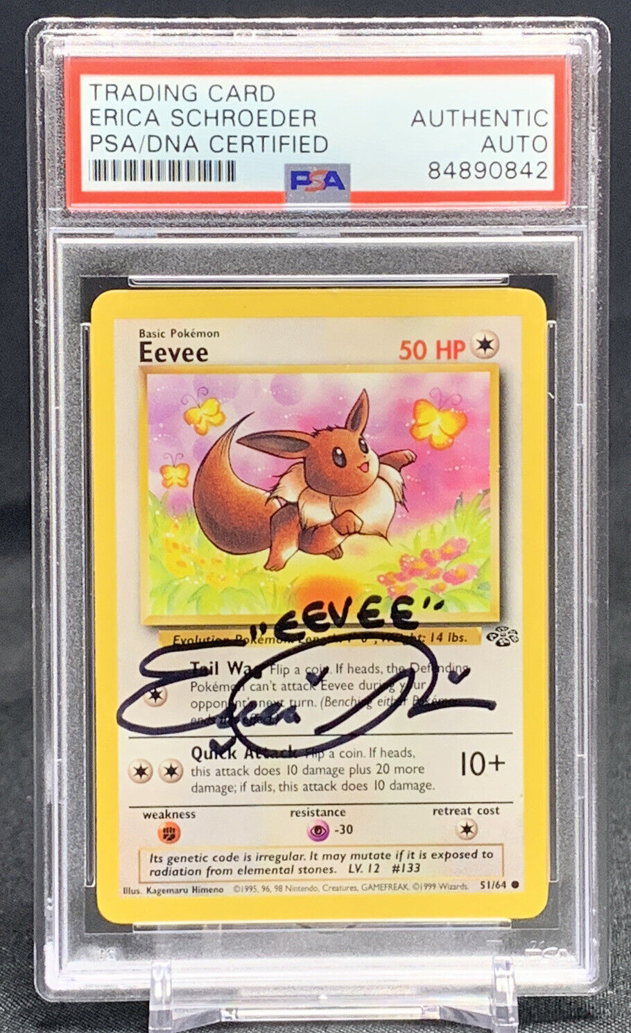 Pokemon Eevee Jungle 51/64 Erica Schroeder Signed Autograph Authentic ...