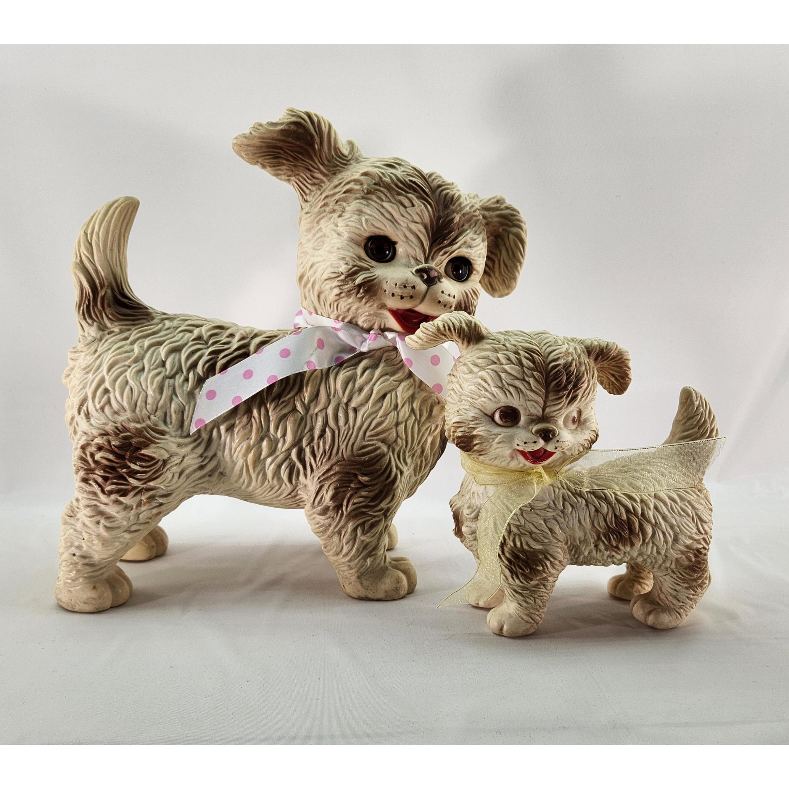 Vintage Edward Mobley Co. Rubber Mom Dog And Puppy Squeaky Toys